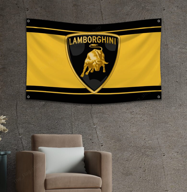 Lamborghini Flag 3×5 ft Yellow Black Racing Lambo Banner Car Show ...