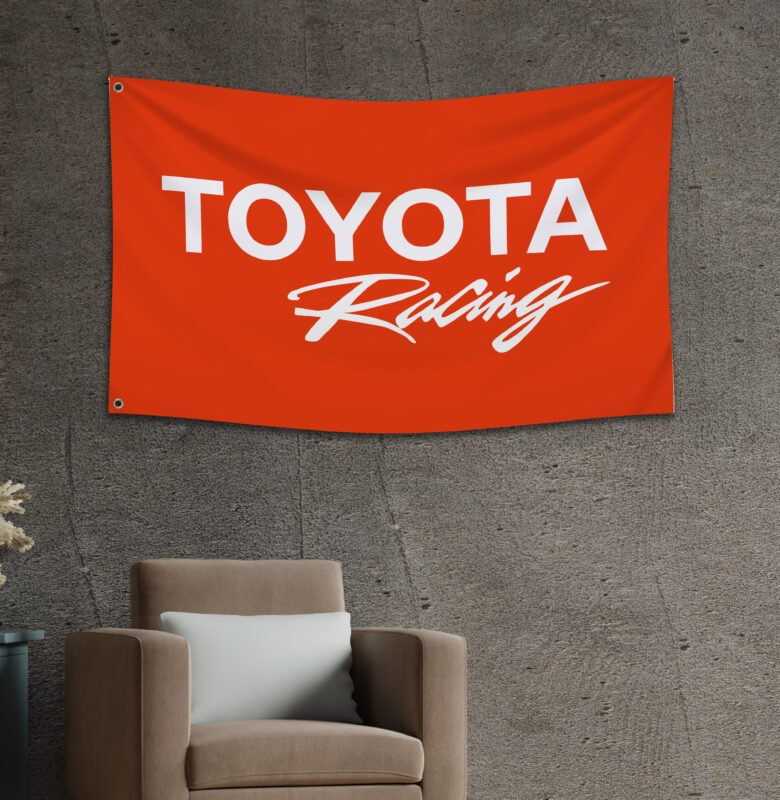 Toyota Racing Flag 3x5ft (90x150cm) Car Show Red Banner Garage Man Cave ...